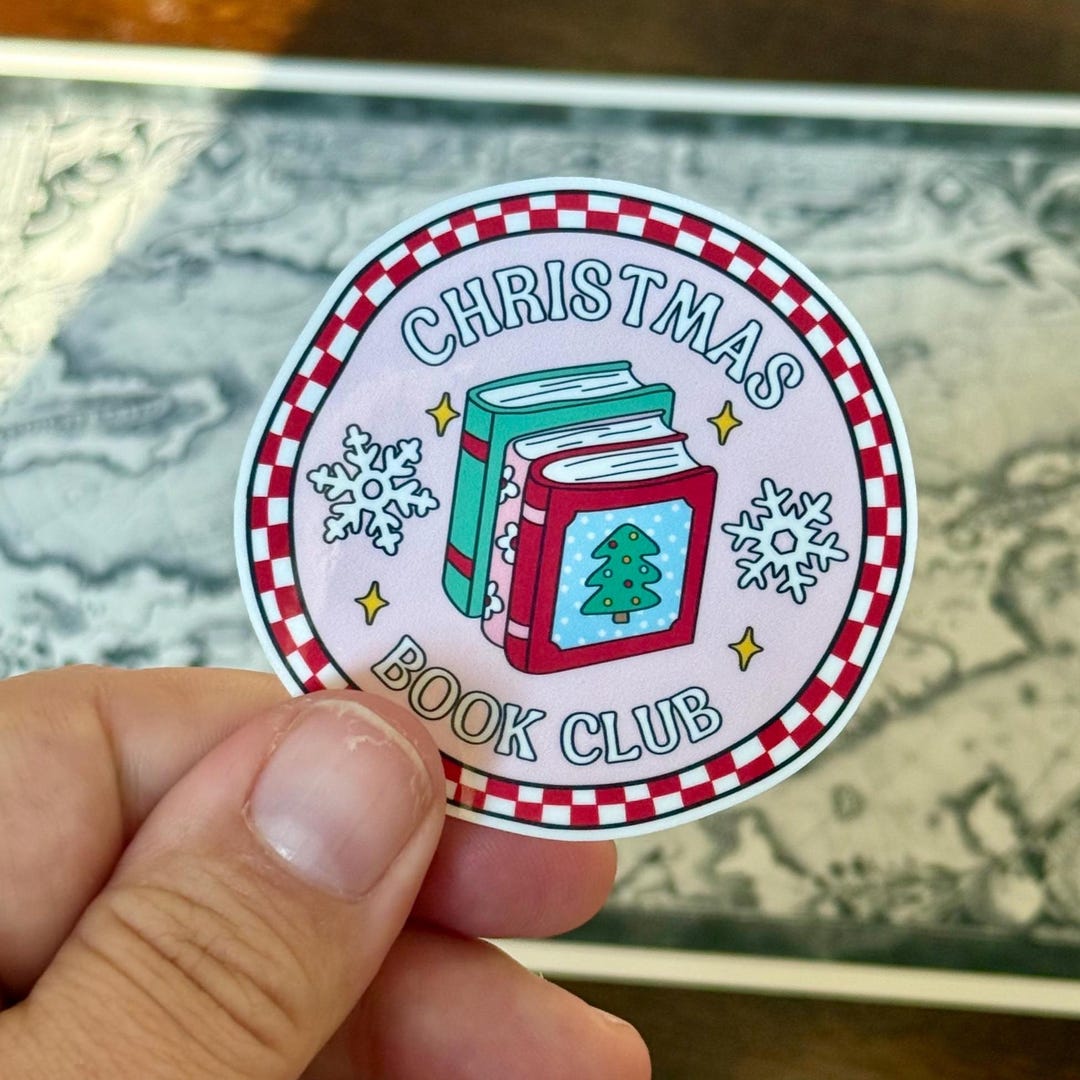 Christmas Book Club Sticker | Bookish, Holiday, Winter, Cookies, Snow ...