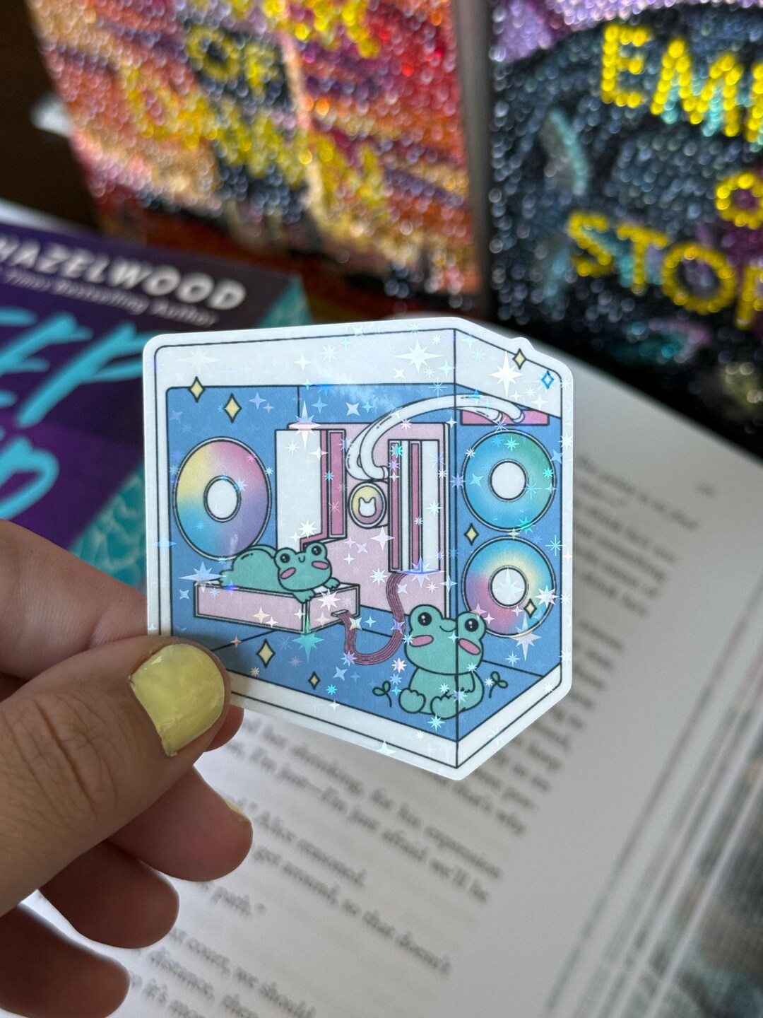Cozy Gamer Computer Gaming Frogs Sticker | Bookish, Y2K, Millennial ...