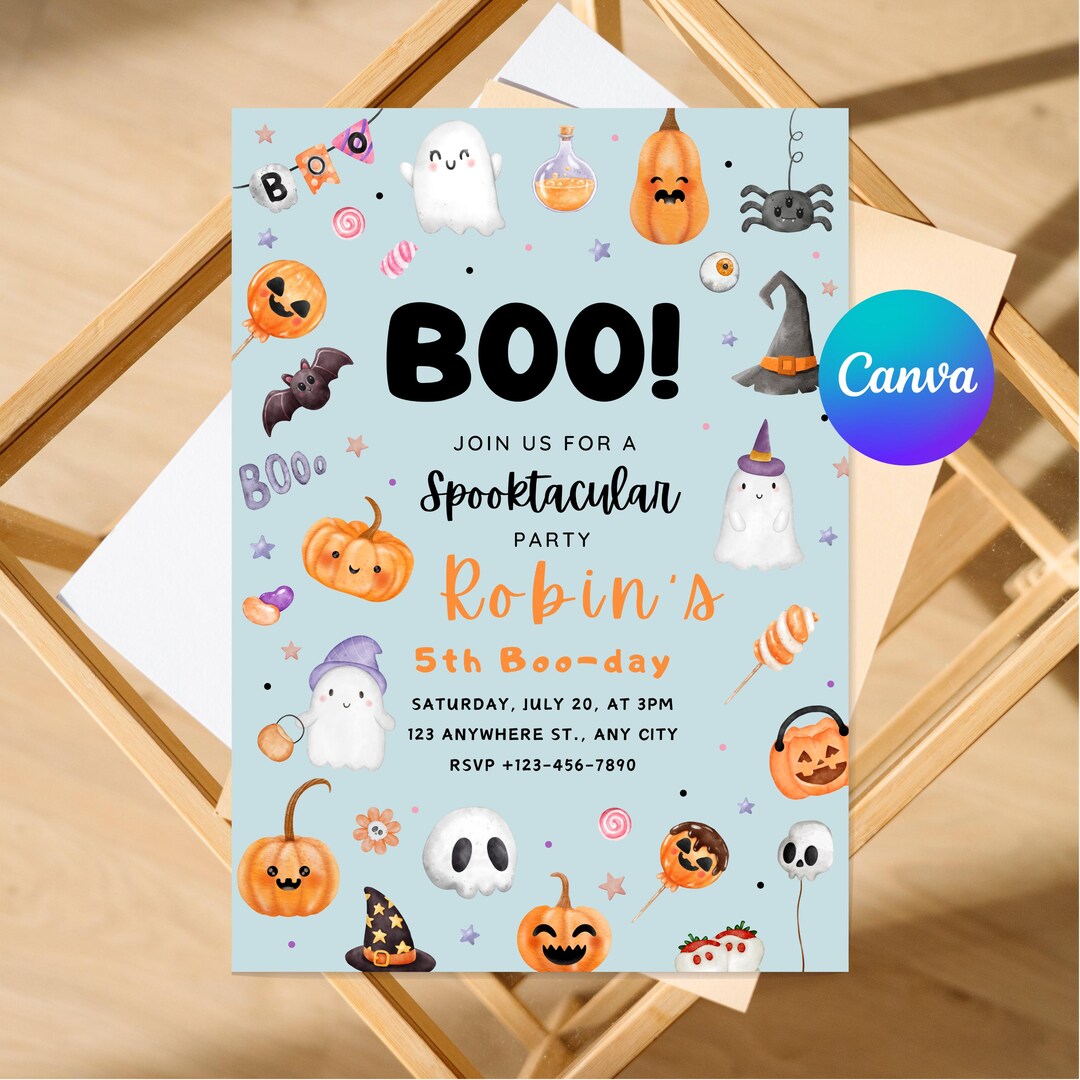 Editable Halloween Party Invitation Template Pastel Halloween ...
