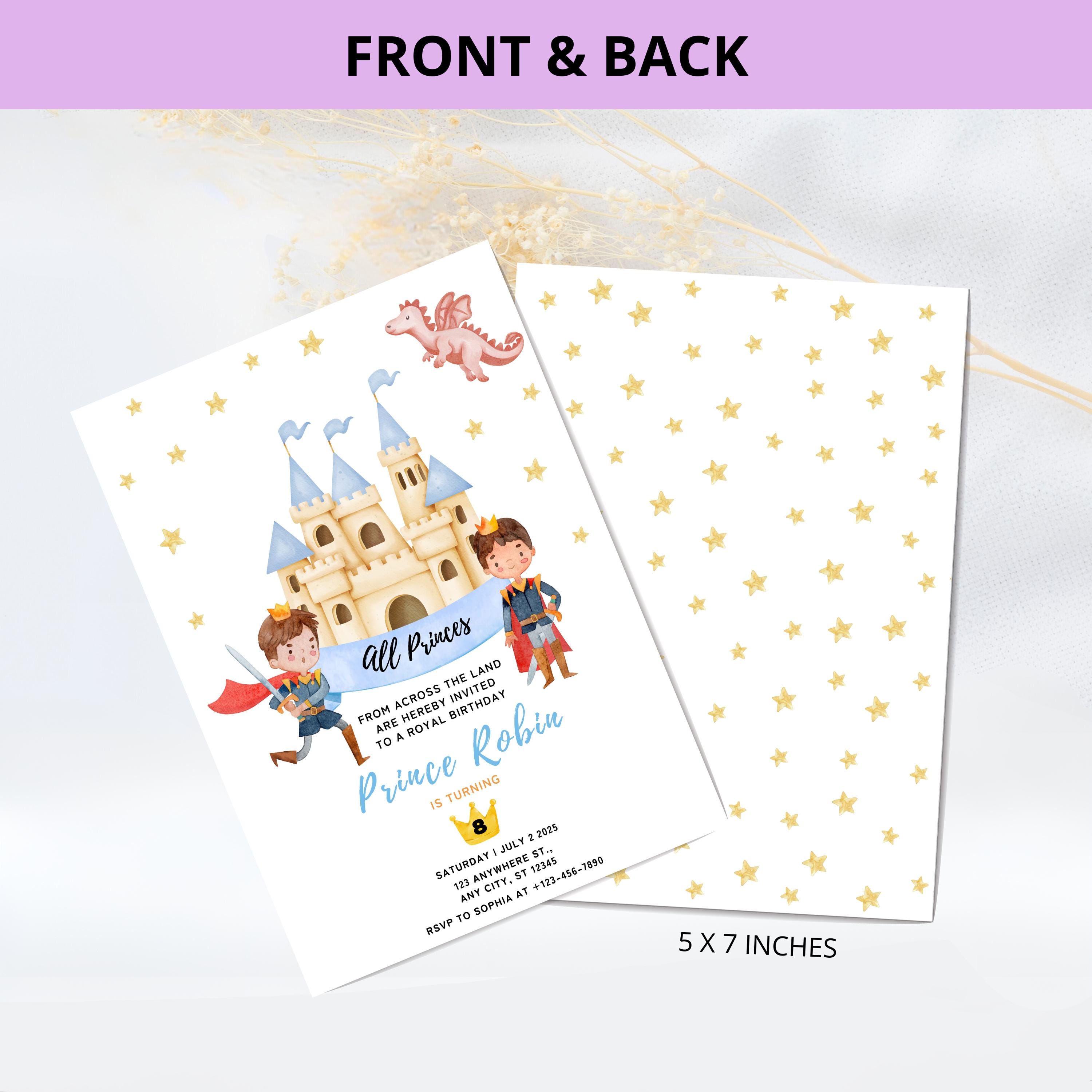 Editable Little Prince Birthday Party Invitation Template Royal Themed ...