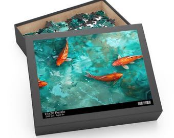 Premium Koi Fish Art Jigsaw Puzzle. Beautiful Art, Quality Print ...