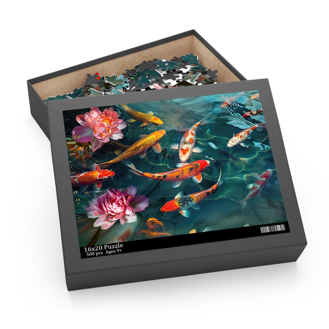 Koi Fish Art Jigsaw Puzzle, Gift for Puzzle Lovers - Etsy