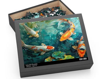 Premium Koi Fish Art Jigsaw Puzzle. Beautiful Art, Quality Print ...