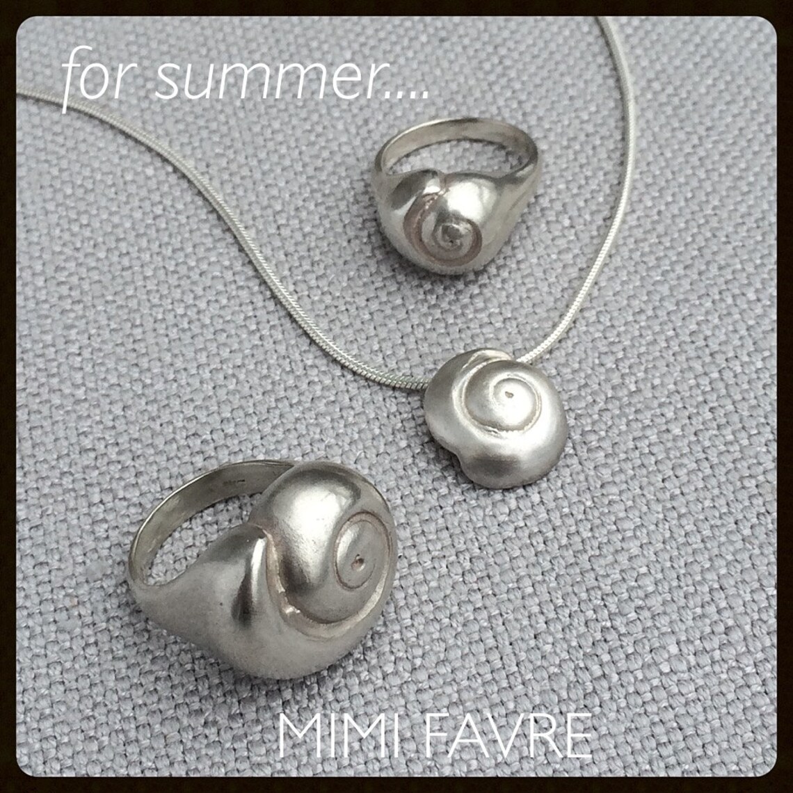 Silver Hatteras Snail Shell Ring - Etsy