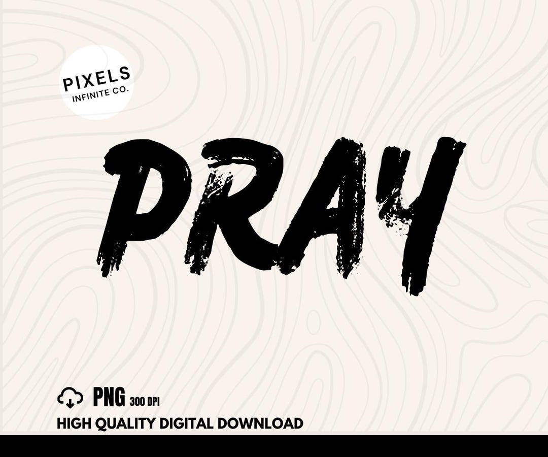 Pray Retro Typography PNG Digital Download, Vintage Typewriter Font ...