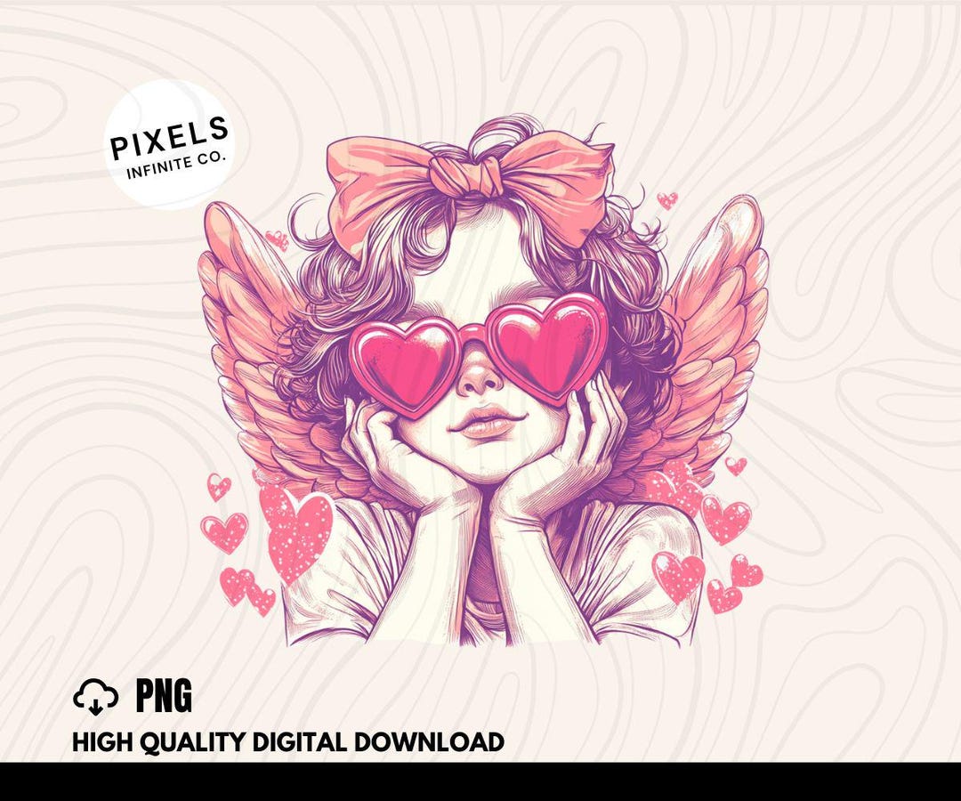 Retro Glitter Cupid Valentine Png, Vintage Valentines Day PNG Funny ...