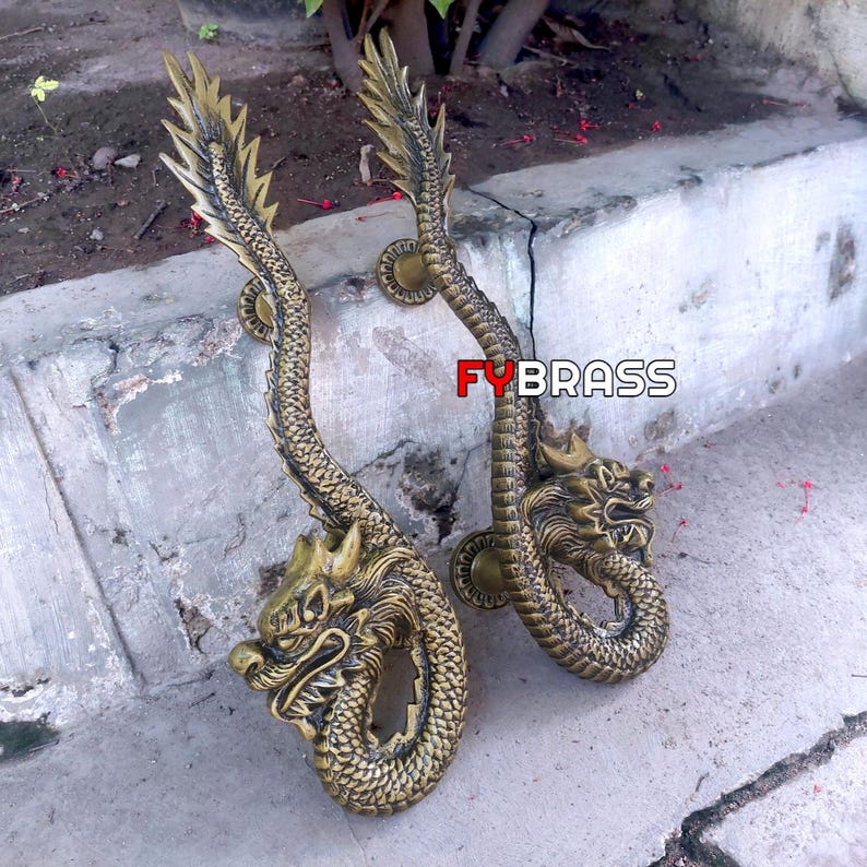 18.9 Inchi DRAGON SHAPE Aluminium Door Handle | Home Decoration Accent ...