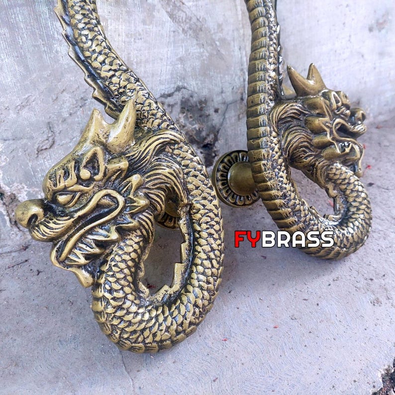 18.9 Inchi DRAGON SHAPE Aluminium Door Handle | Home Decoration Accent ...