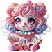 Kawaii Clown Clip Art Bundle 17 High-resolution Chibi PNG Characters ...
