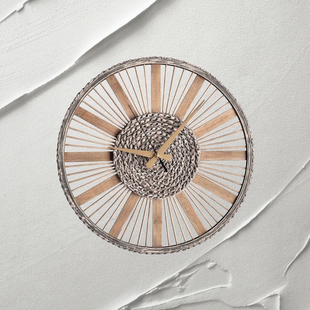 Large Clock Handmade Wall Clock Bamboo Wall Clock Modern Wall Clock ...