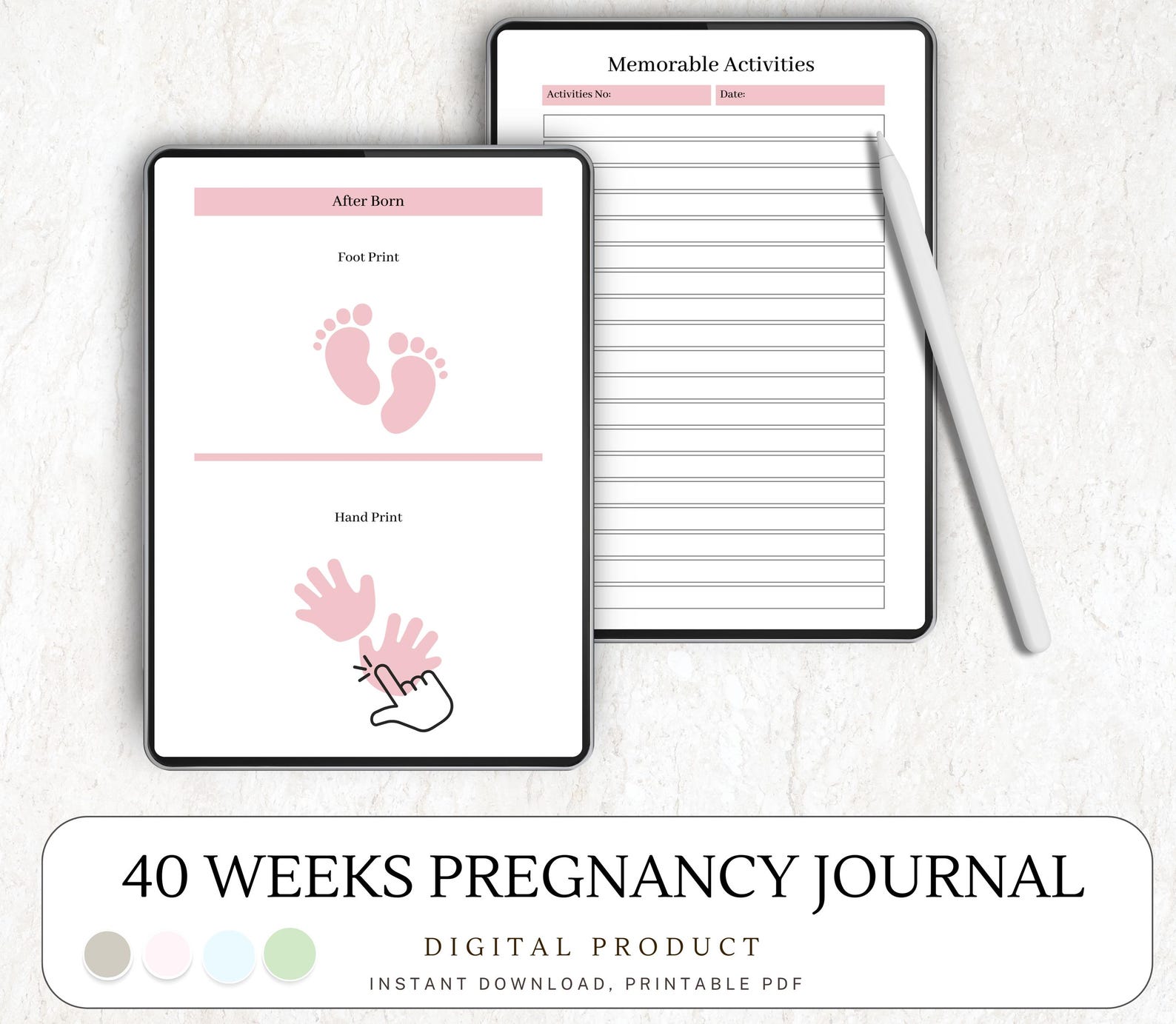 40 Weeks Pregnancy Journal, Pregnancy Tracker, Baby Bump Diary, Memory ...