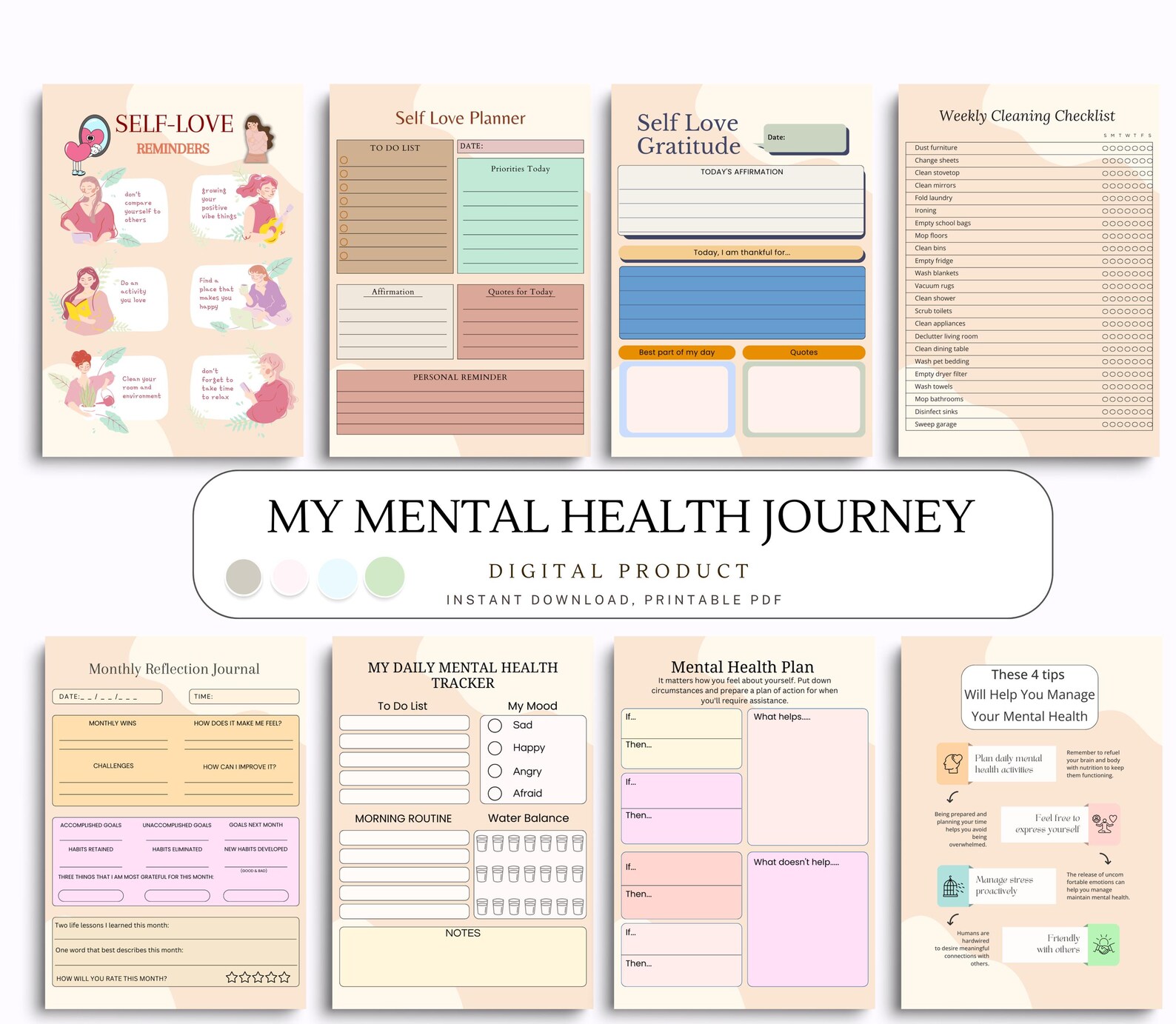 2025 Mental Health Journal, Anxiety Journal, Depression Tracker ...