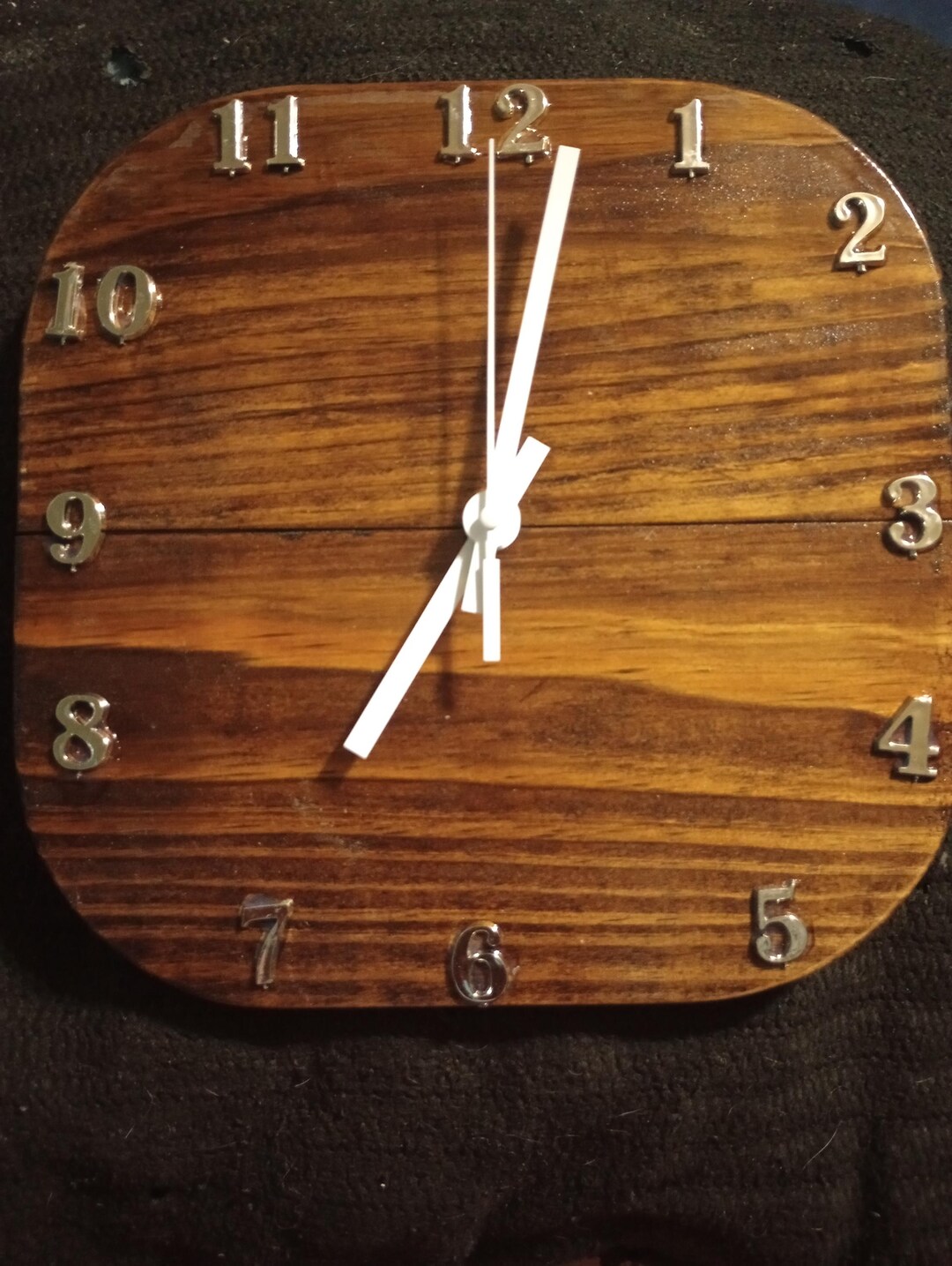 Wooden Clock Stained in Provincial Stain and Polyurethane With White ...