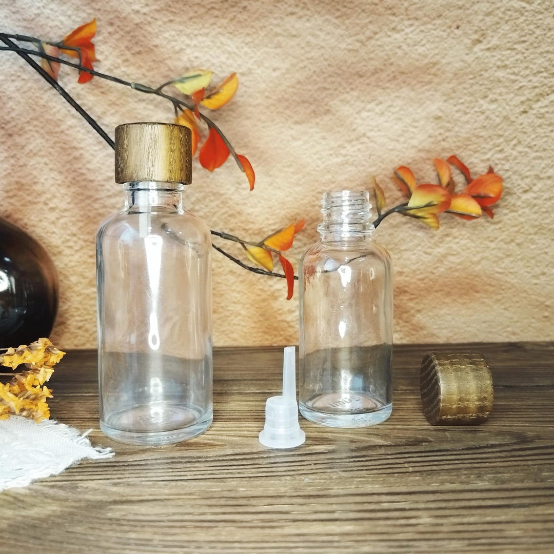 SPA Oil Bottles Clear Glass Cosmetic Container for Skin Care Wholesale ...
