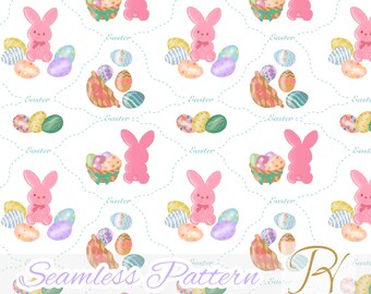 Seamless Repeating Baby Bunny Easter Eggs V.3 Digital Pattern Files ...