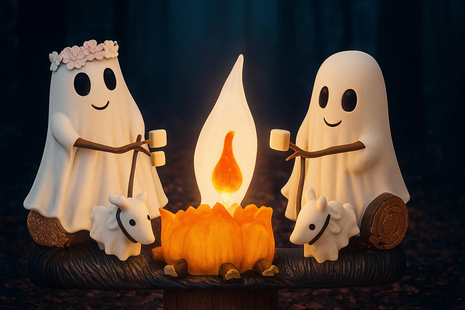 Ghost Campfire Figurine Set, Spooky Halloween Table Decor, Haunted ...
