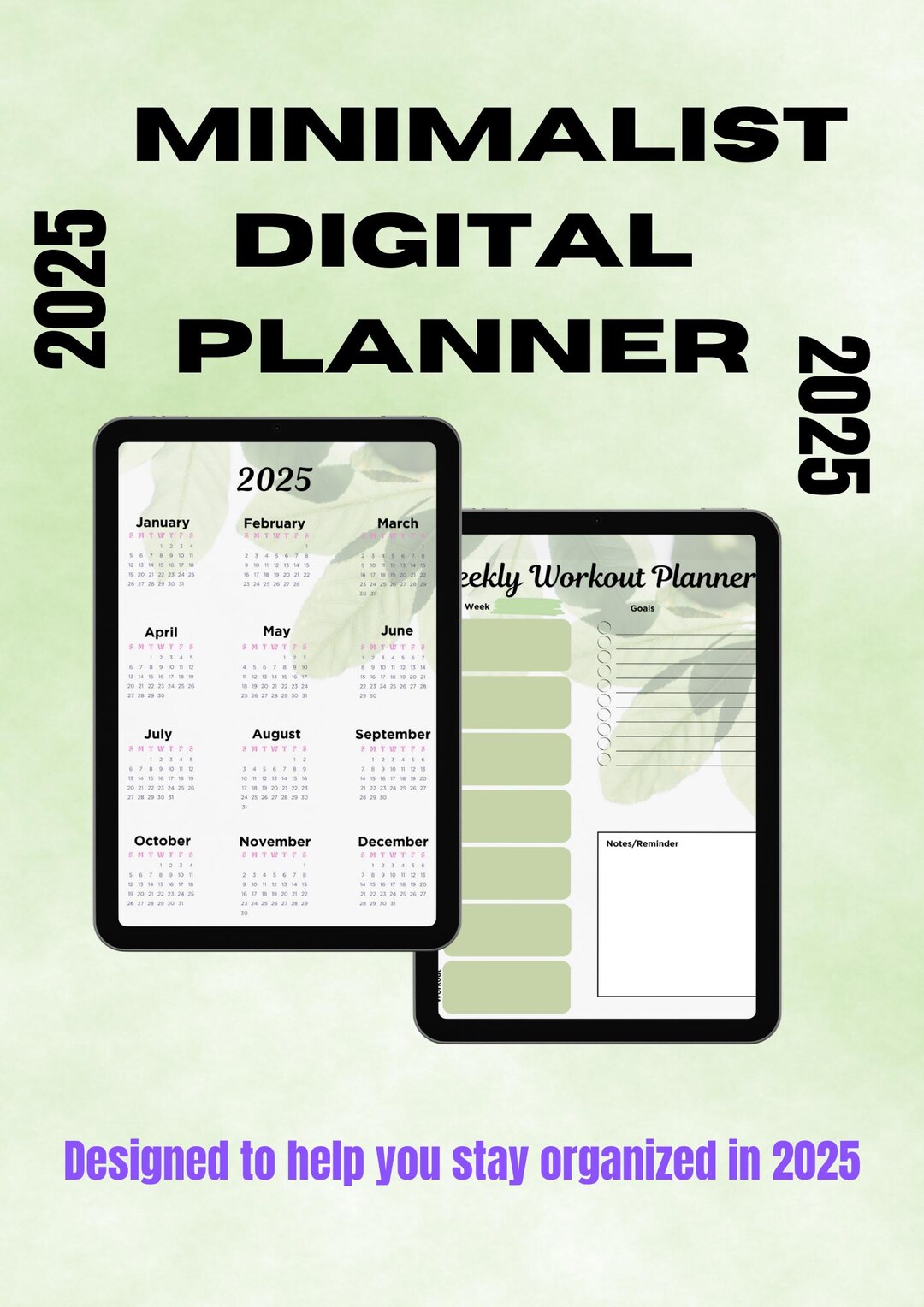 Digital Planner 2025, Calendar 2025, Weekly Planner, Meal Planner ...