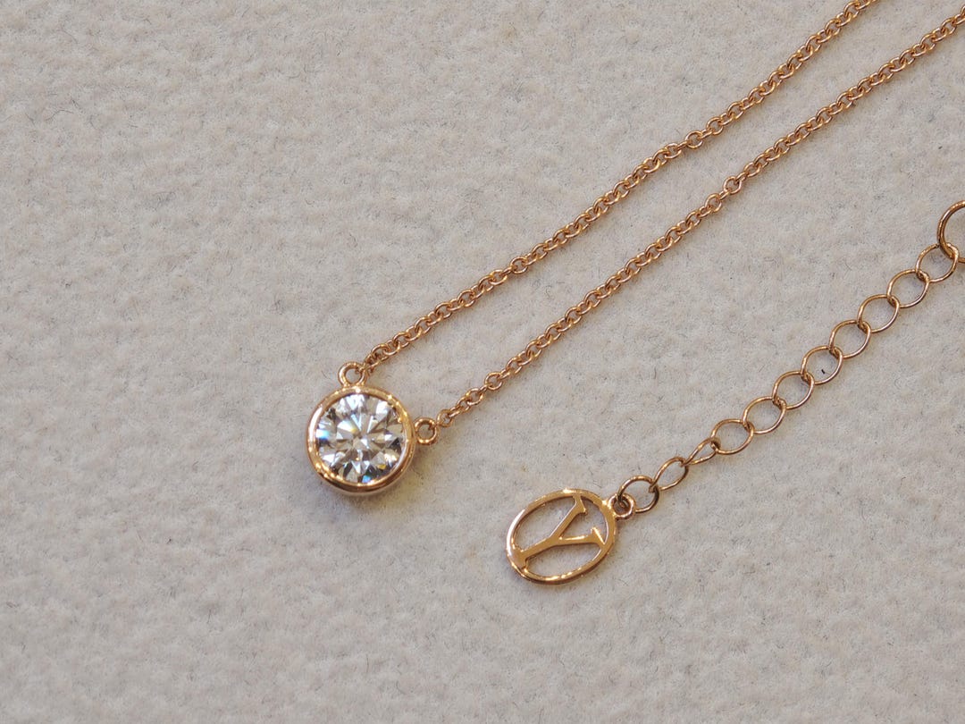 Custom Initial Lab Diamond Necklace: 18K Gold Personalized Pendant - Etsy