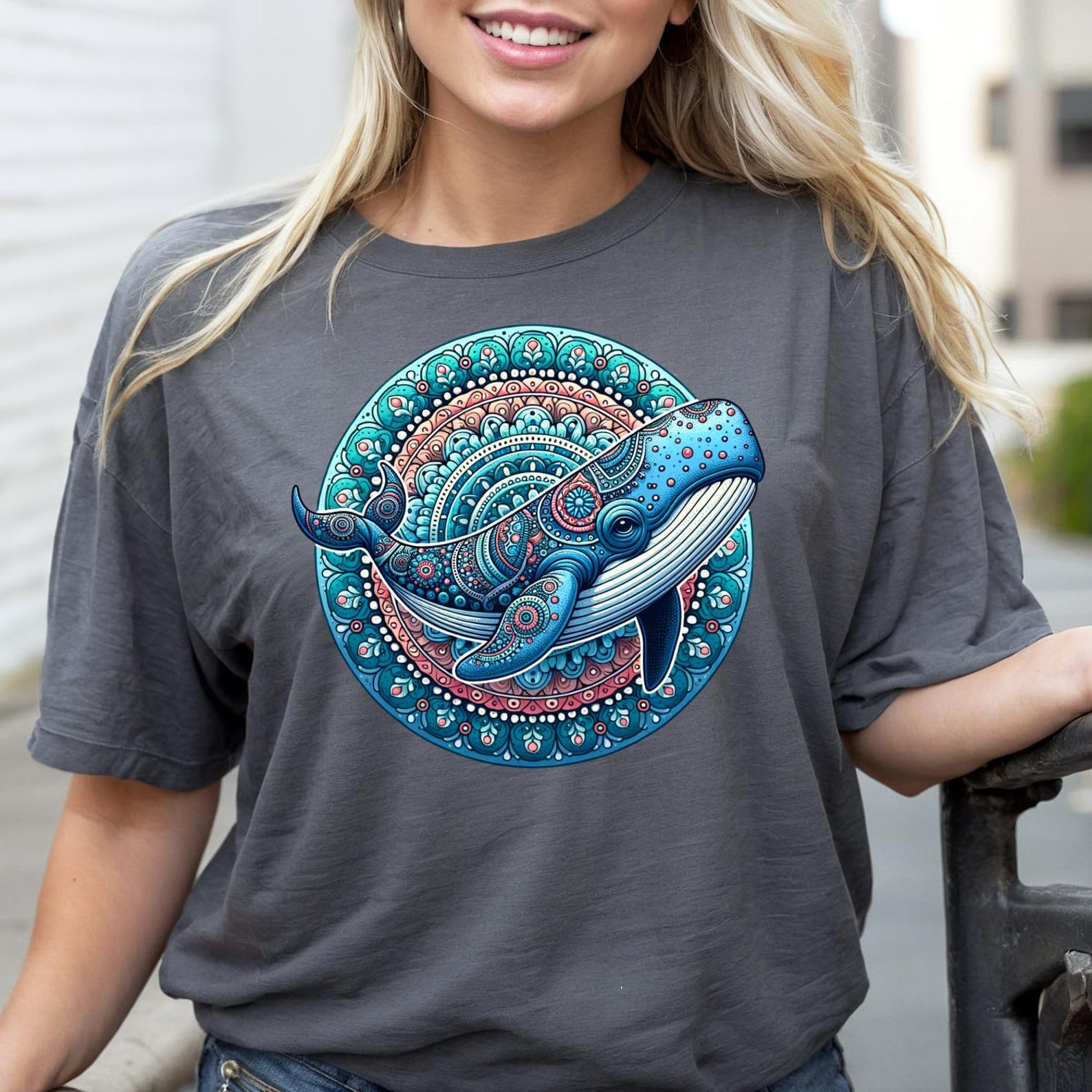 Balena in Mandala Png, Nandala Png, Ocean Animal Clipart, Sea Life ...
