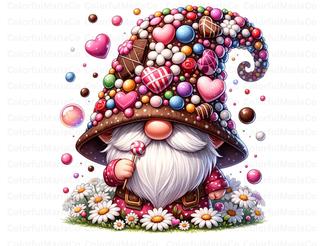 Gnome With Sweets Clipart, Gnome PNG, Candy Gnome, Ice Cream Gnomes ...
