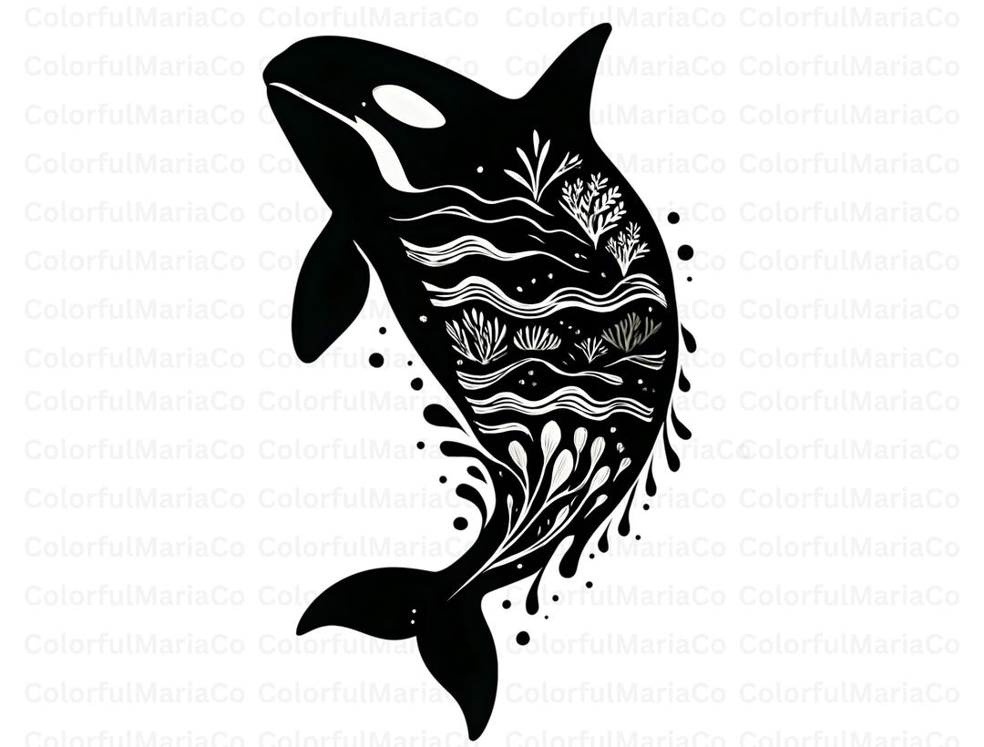 Orca ONG, Killer Whale PNG, Ocean Animal Clipart, Marine Mammal Vector ...