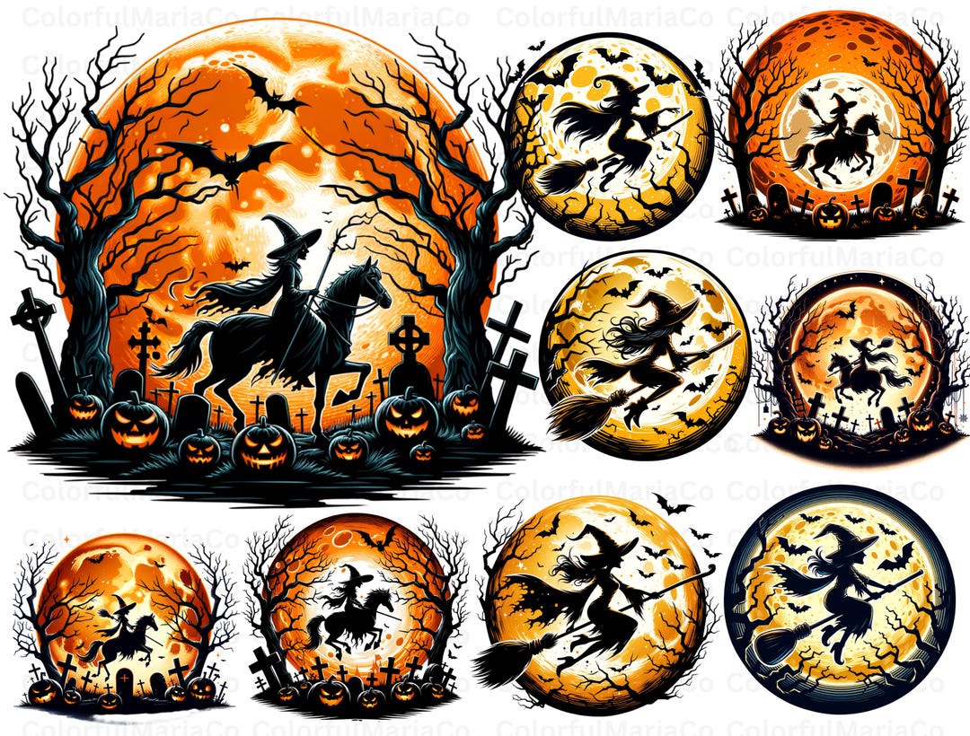 9 Halloween Clipart Bundle, Halloween Png, Horror House, Spooky, Scary ...