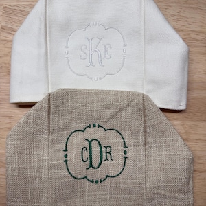 Monogrammed Linen Tissue Box Cover: Personalized Embroidered Gift - Etsy