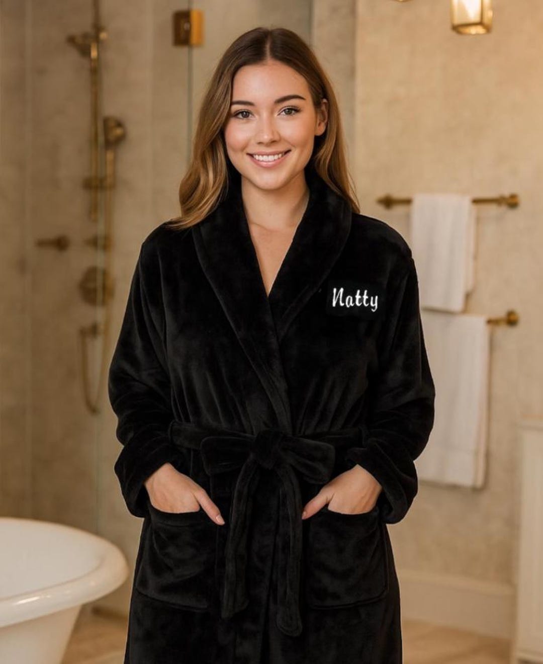 Embroidered Plush Fleece Robe: Personalized Monogrammed Bathrobe - Etsy