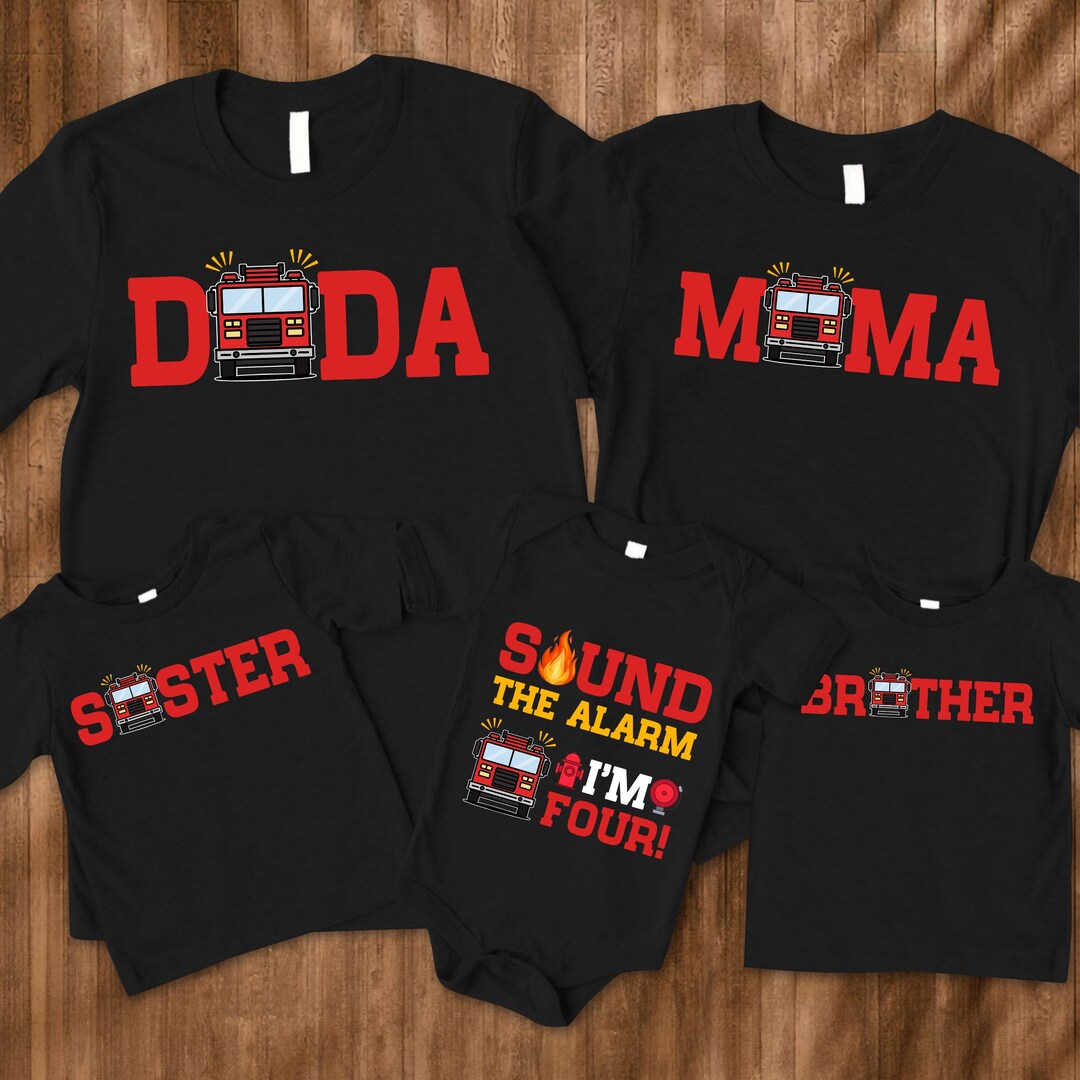 Firefighter Birthday Shirt, Firetruck Birthday Shirt, Sound the Alarm ...