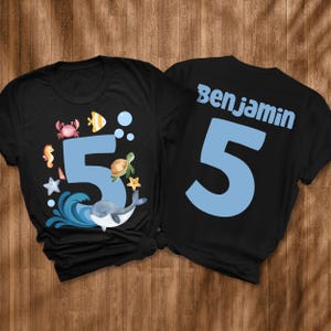 Ocean Sea Birthday Shirt, Personalized Sea Animals Birthday Party Tee ...