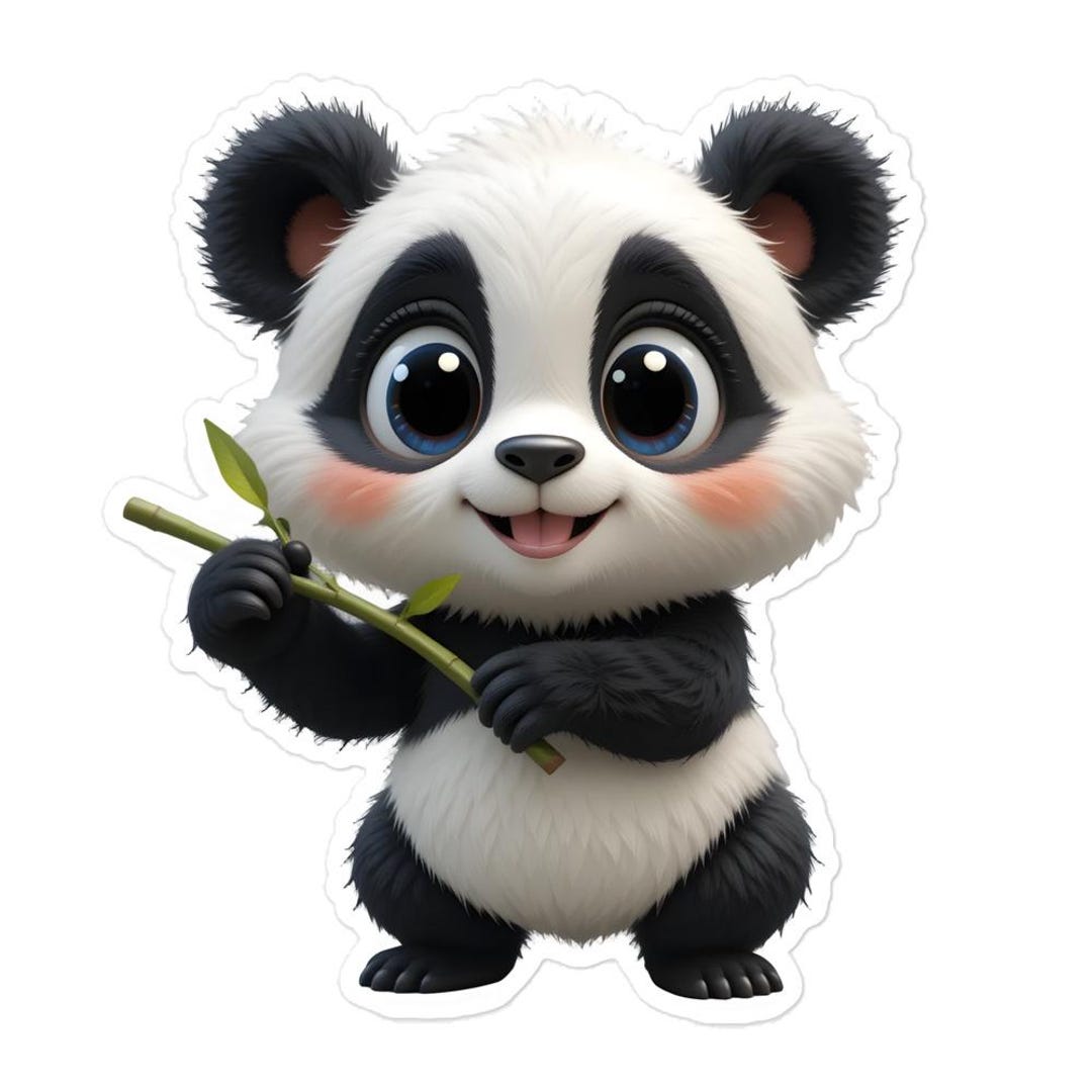 Cute Mini Panda Sticker in 4K – Perfect for Decorating Laptops, Gifts ...