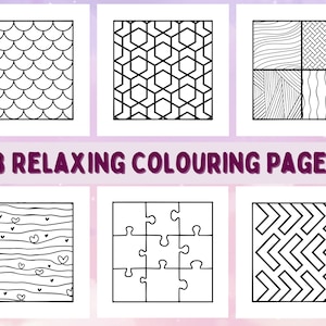 Relaxing Patterns Adult Coloring Pages for Kids Digital Coloring Book ...