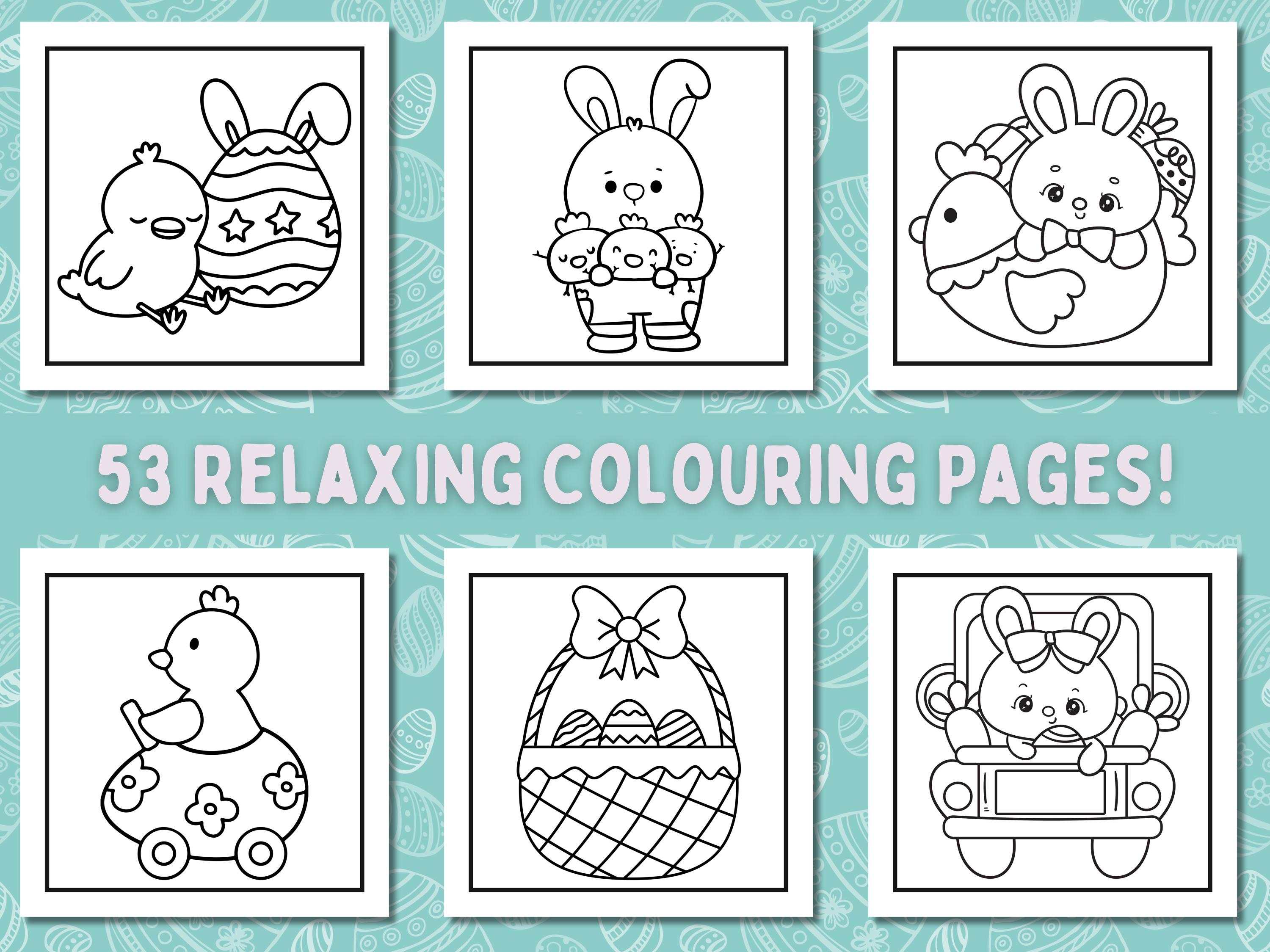 Easter Coloring Pages Adult Coloring Pages for Kids Digital Coloring ...
