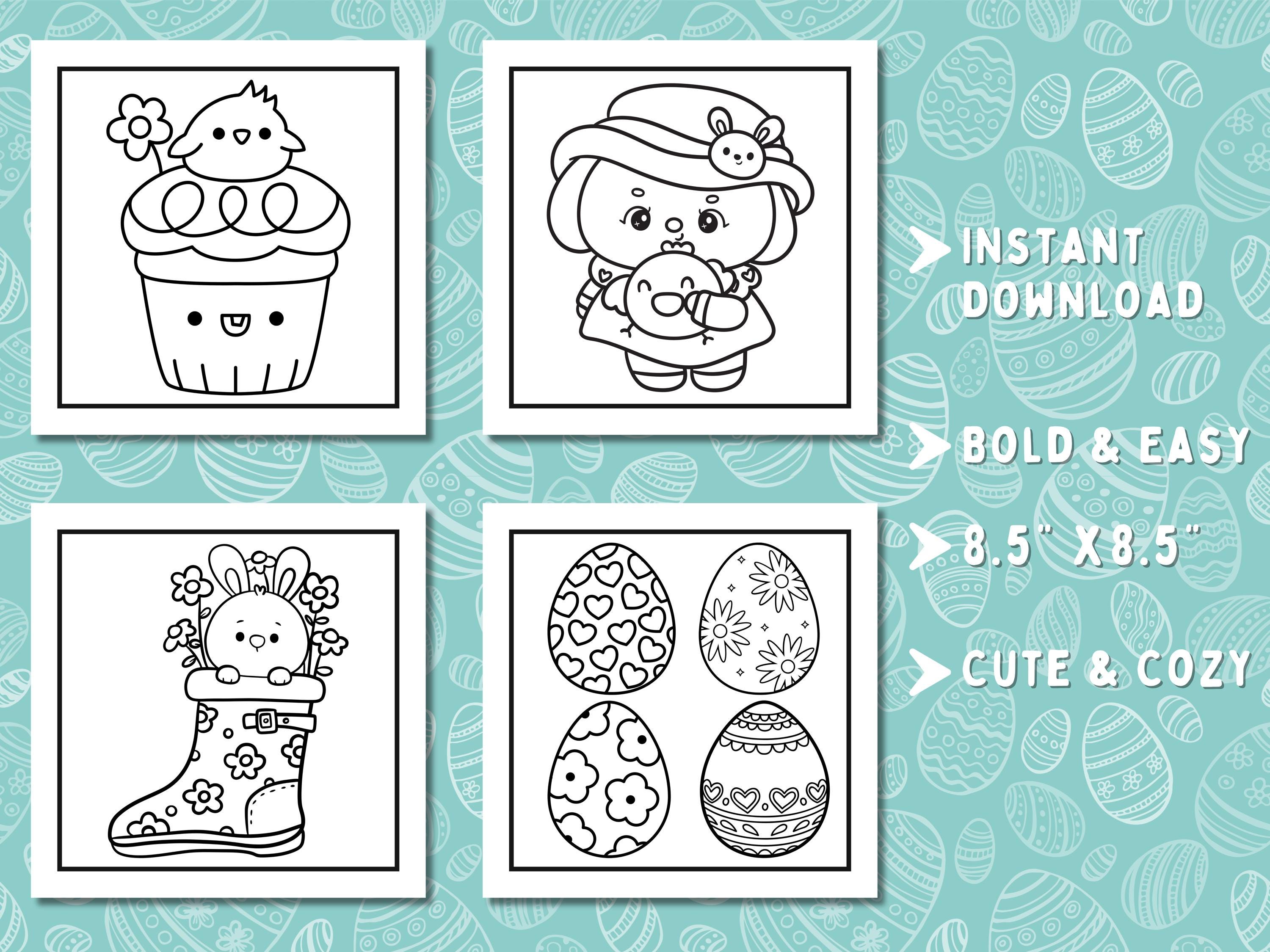 Cozy Easter Coloring Book: 53 Bold & Easy Pages (PDF) - Etsy