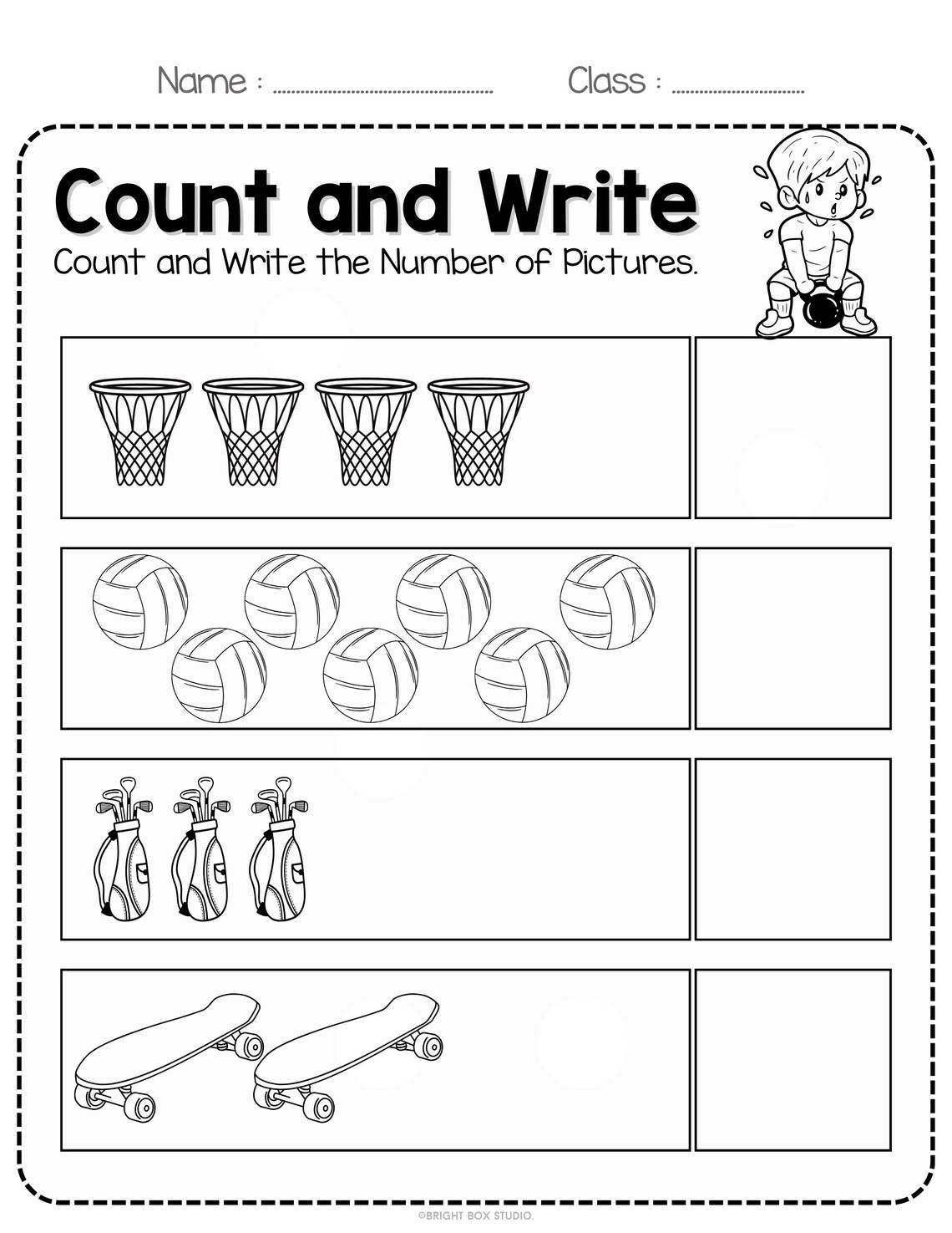 Let’s Learn Numbers 1-10 | Sports-themed Preschool Workbook | Fun ...