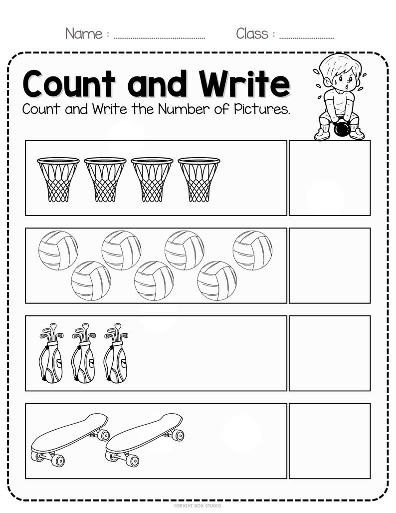 Let’s Learn Numbers 1-10 | Sports-themed Preschool Workbook | Fun ...