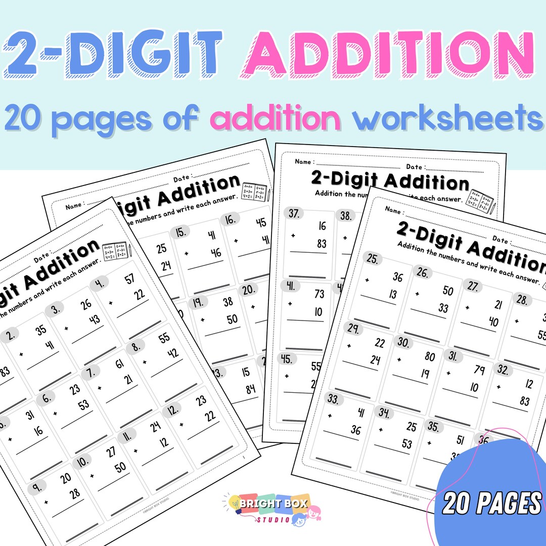 2-digit Addition Worksheets Without Regrouping | 20 Printable Math ...
