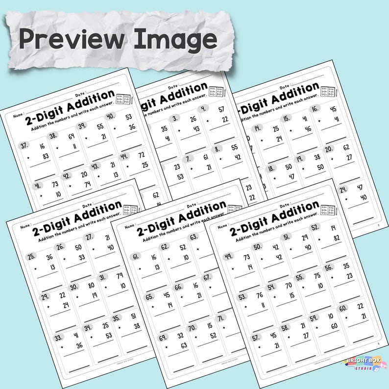 2-digit Addition Worksheets Without Regrouping | 20 Printable Math ...