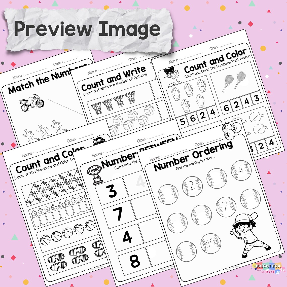 Let’s Learn Numbers 1-10 | Sports-themed Preschool Workbook | Fun ...