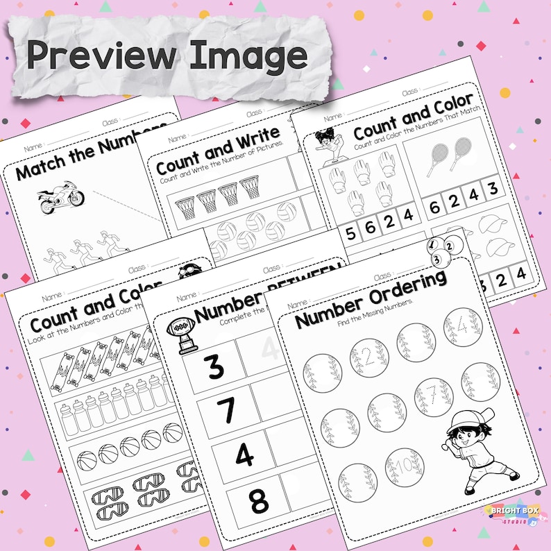 Let’s Learn Numbers 1-10 | Sports-themed Preschool Workbook | Fun ...