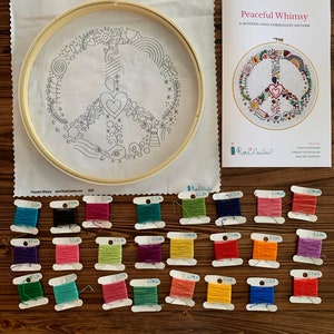 Embroidery Kit Complete Kit Includes Pattern, Preprinted Fabric, Thread ...