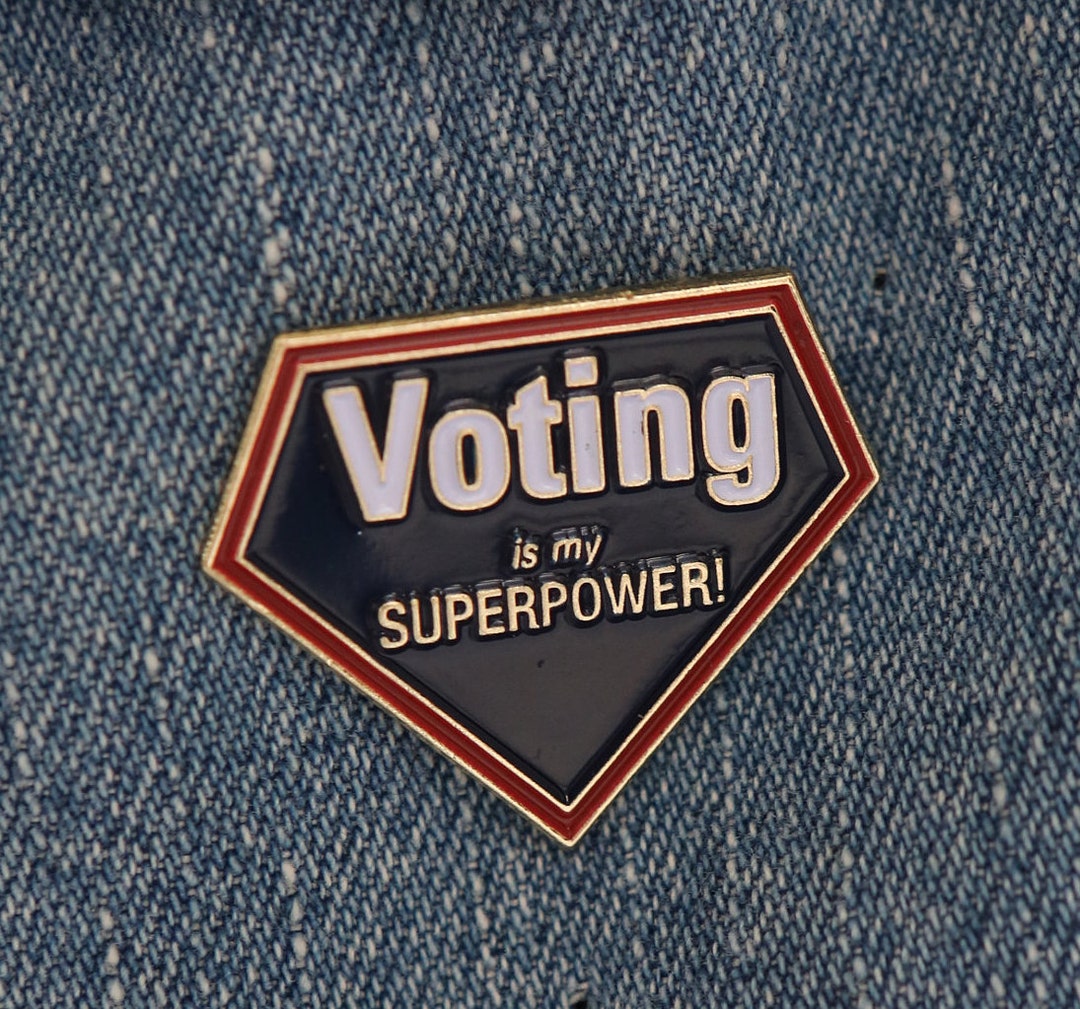 Voting is My Superpower Enamel Pin - Etsy