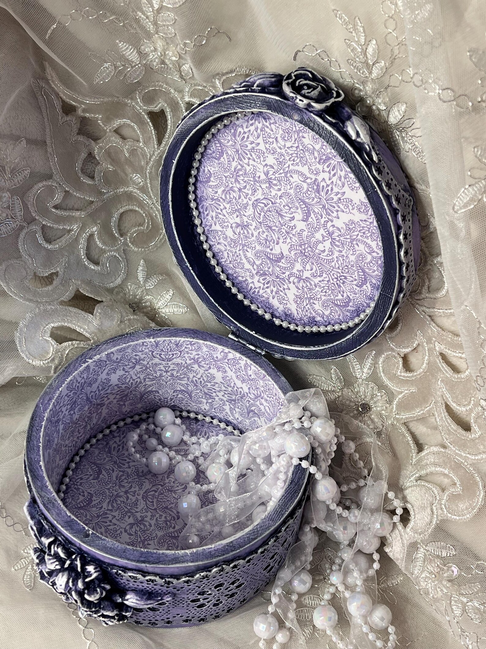 Purple Jewlery Box Elegant Sophisticated Chic Aesthetic Flowers - Etsy