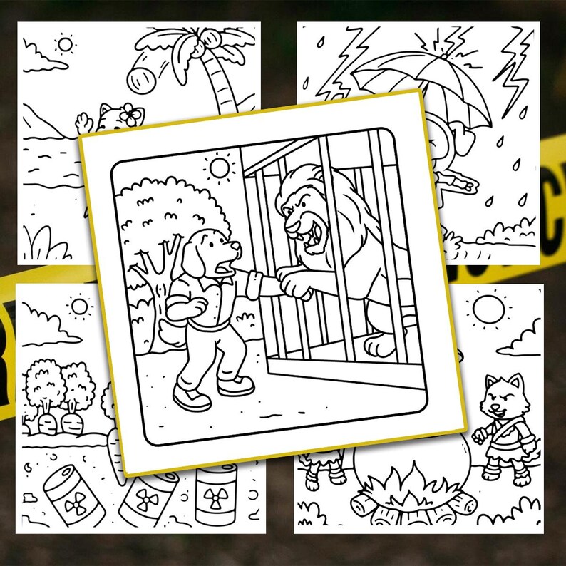 Cozy Crimes & Cute Chaos: A Dark Humor Coloring Book for Adult ...
