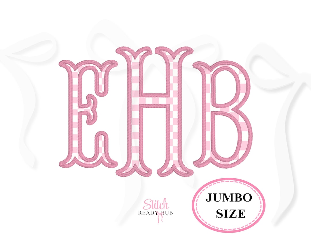 Fishtail Monogram Applique Jumbo Embroidery Font, 8 Sizes 8 Formats ...