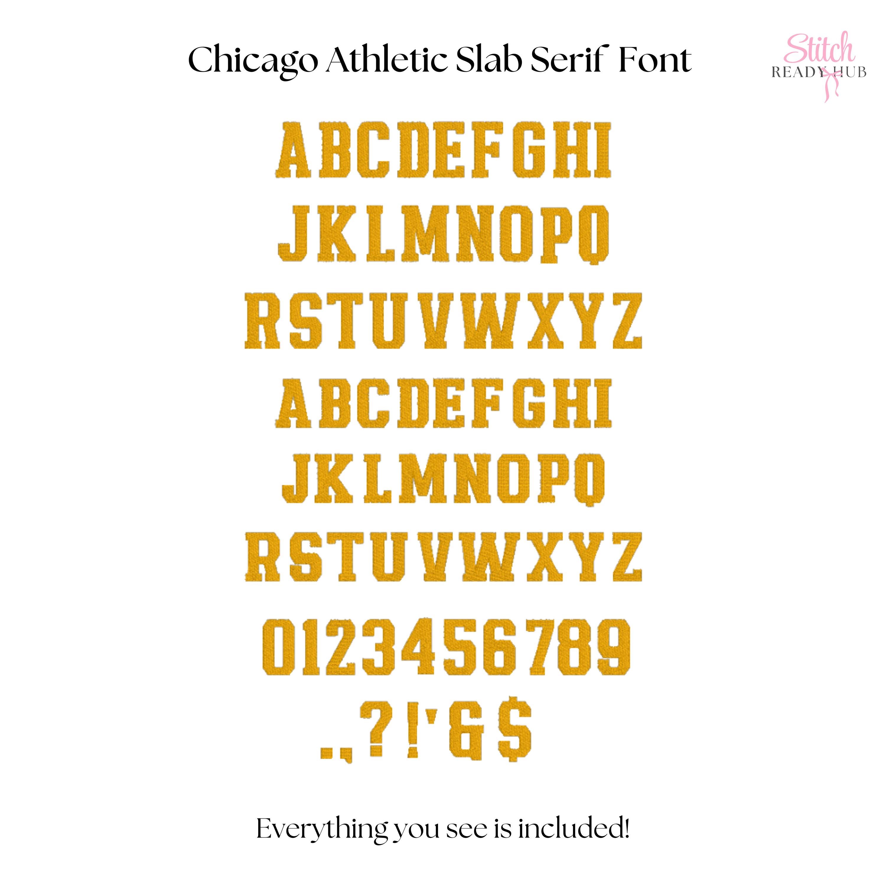 Chicago Athletic Duo Embroidery Font, Retro Sporty Font Tail, Script ...