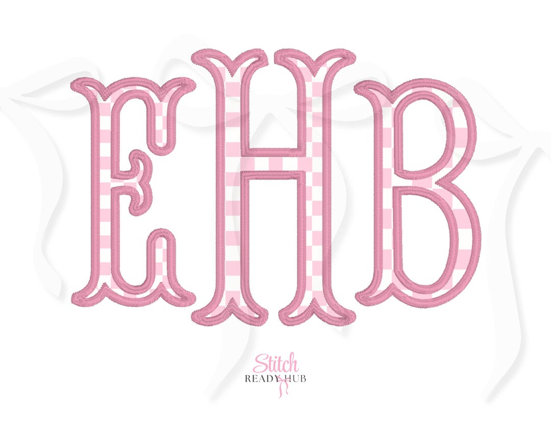 Fishtail Monogram Applique Embroidery Font, 5 Sizes 8 Formats + BX ...