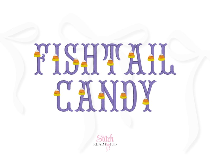 Fishtail Candy Monogram Embroidery Font, 6 Sizes 8 Formats + BX ...