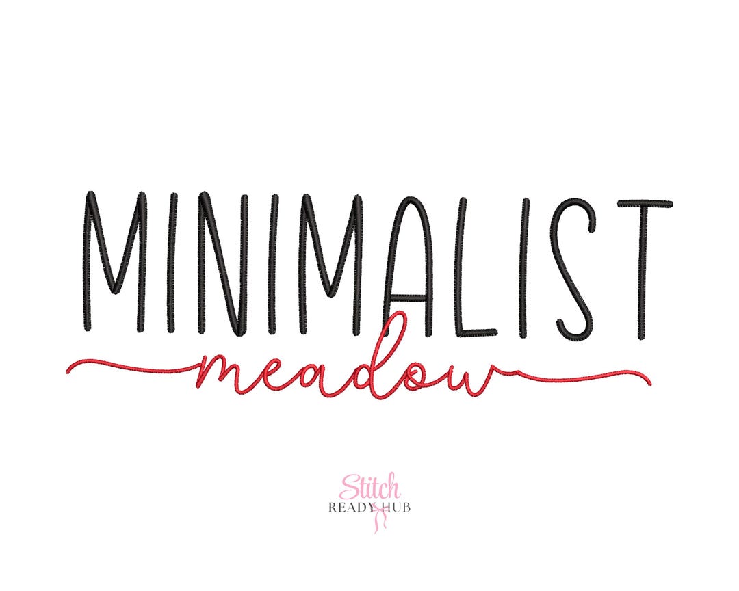 Minimalist Meadow Duo BX Embroidery Font Bundle, Satin Stitch Script ...
