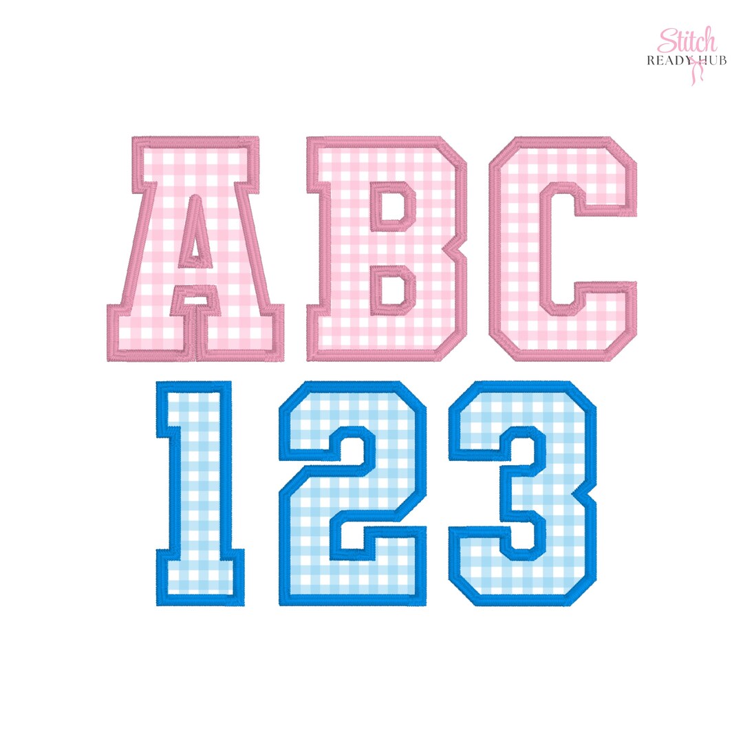 Outline Varsity Applique Embroidery Font, Sport Applique Embroidery ...